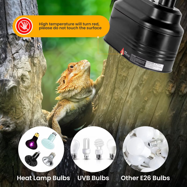 Simple Deluxe 160W Dual Reptile Light Fixture, Reflector Dome Heat/UVB ...
